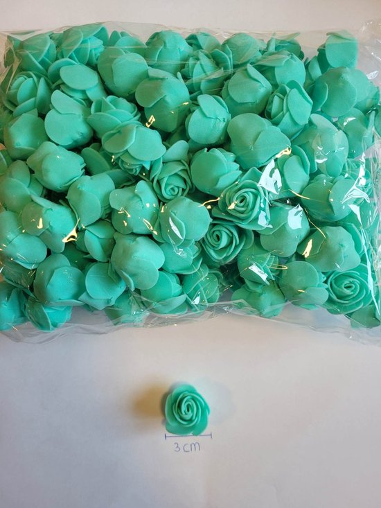 Foam roosjes 3 cm - Losse rozen voor beer ( +/- 144 stuks ) Licht groen ...
