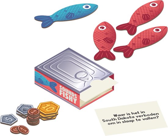 999 Games - Sounds Fishy - Partyspel - Kun jij je pokerface bewaren ...