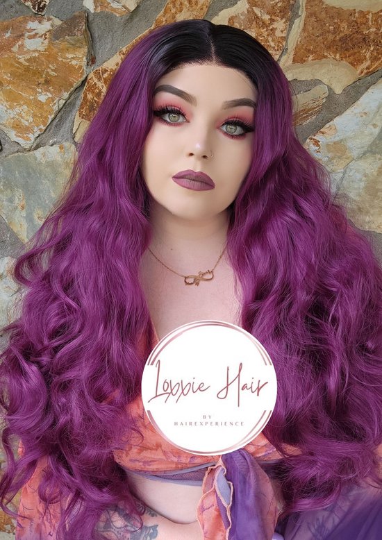 Loxxie® - Pruiken dames Prince - Lace Pruik - Paars - Extra Lang haar ...