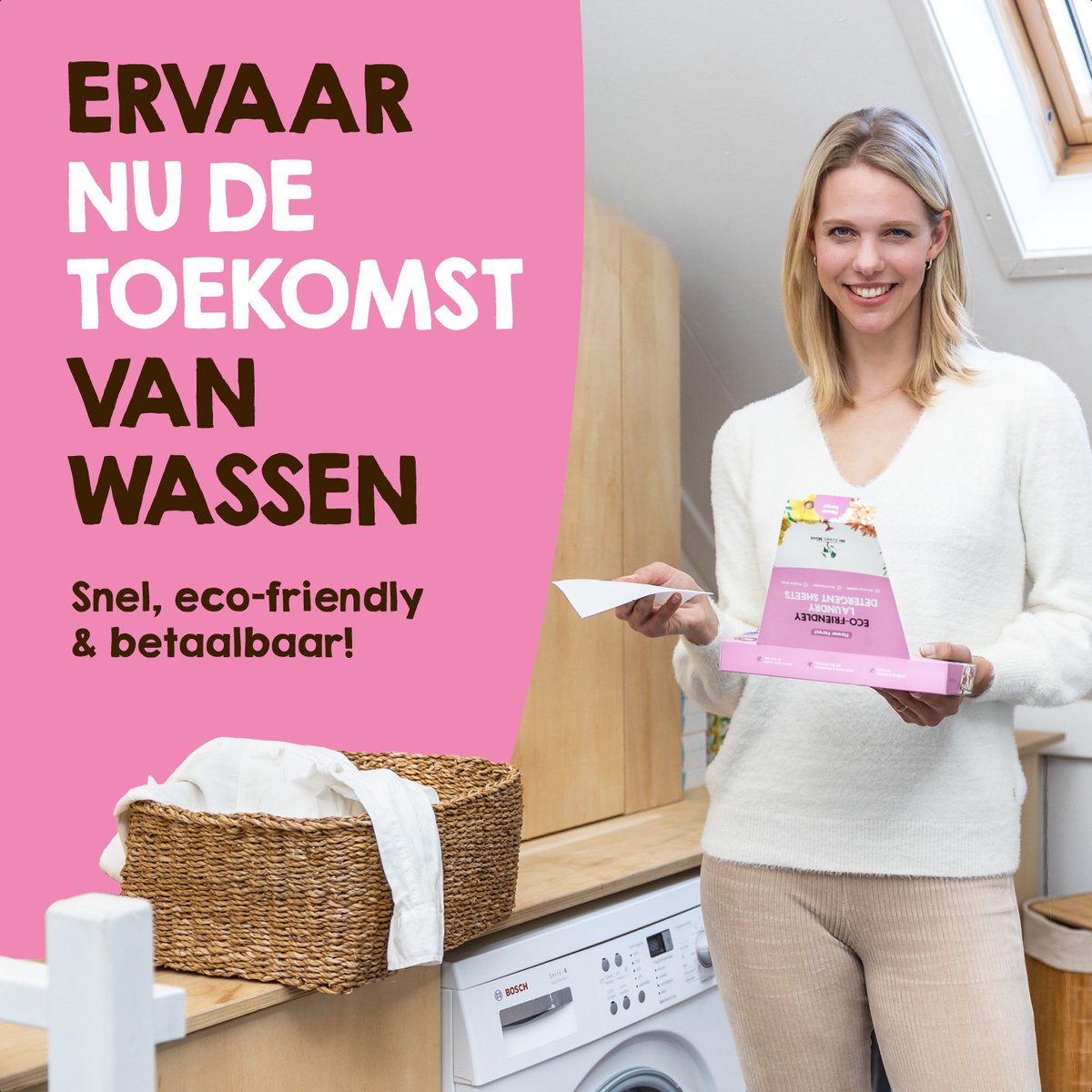 Milieuvriendelijke Wasmiddeldoekjes 120 Wasbeurten bloemig Wasstrips ...