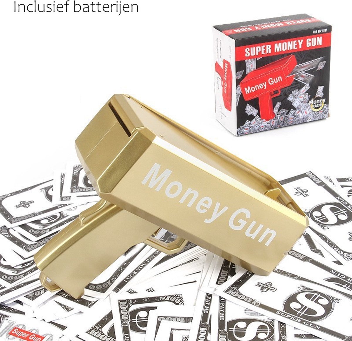 Geldpistool - Inclusief Batterijen - Moneygun - Feest - Make it Rain ...