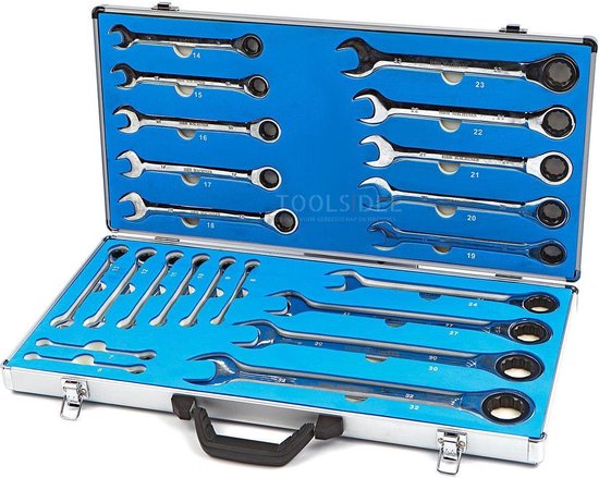 HBM 22 Delige Professionele Ring , Ratel , Steeksleutelset | bol