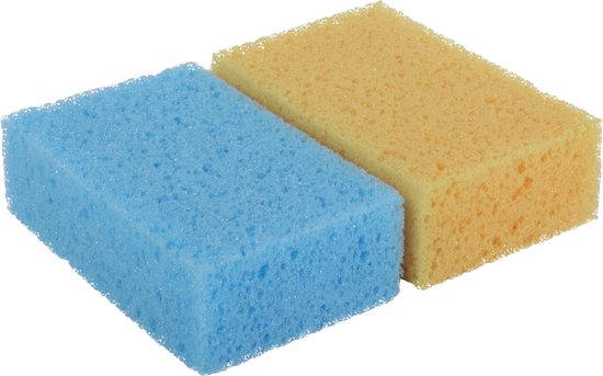 2x stuks gekleurde huishoudsponzen - sponzen - schoonmaakspullen ...