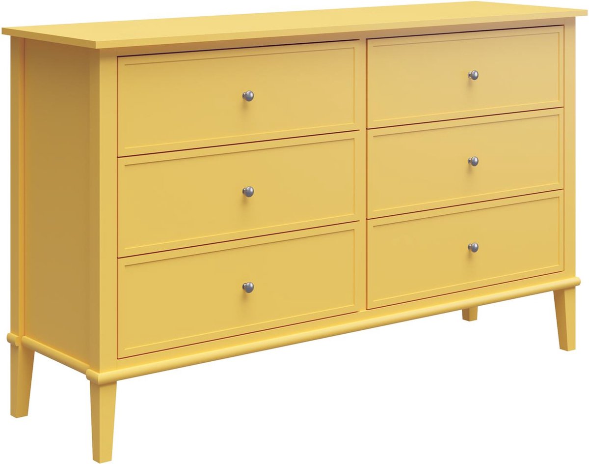 Ladekast met 6 lades in MDF geel | bol.com