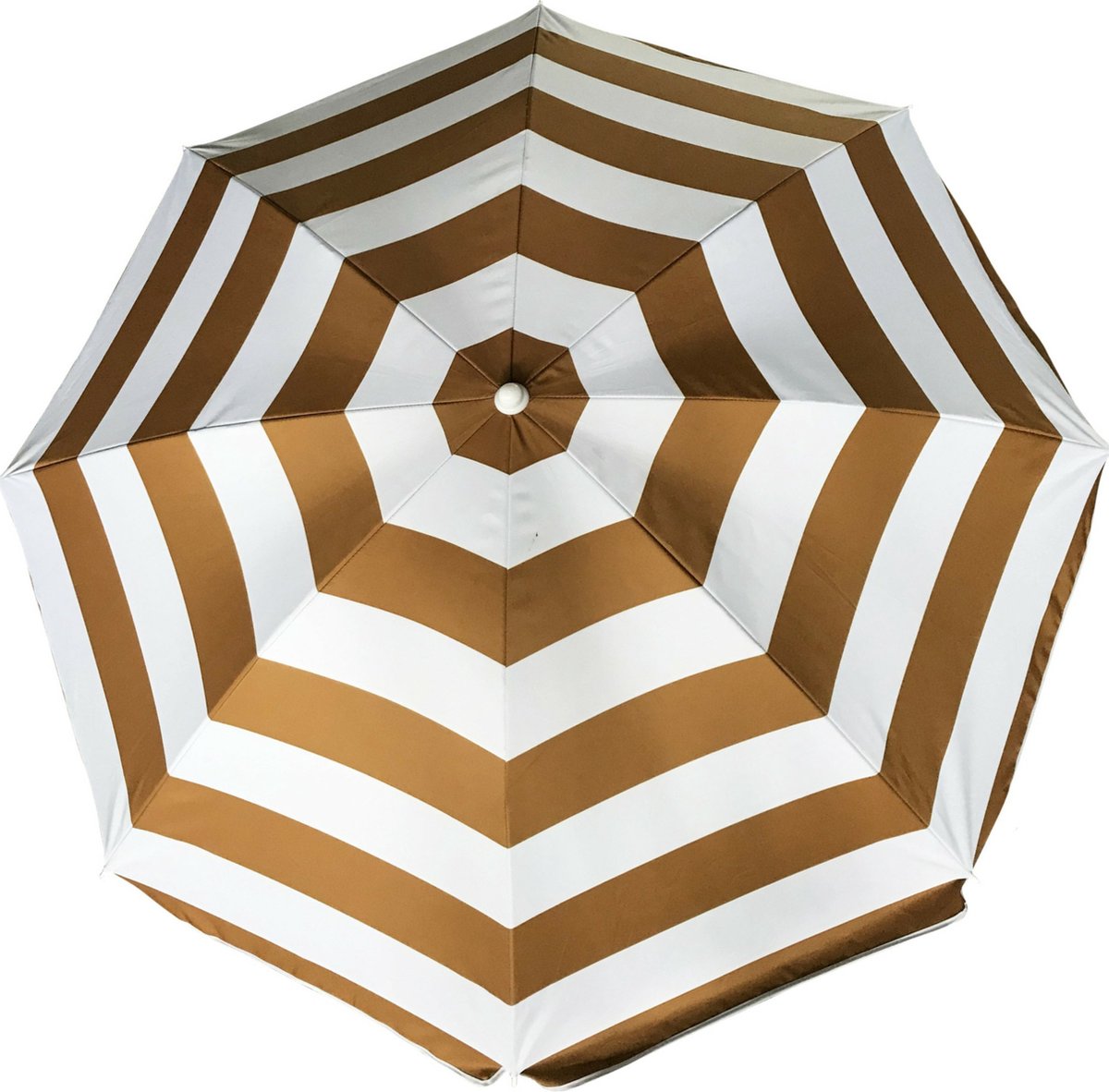 Parasol - goud/wit - gestreept - D180 cm - UV-bescherming - incl. draagtas | bol.com