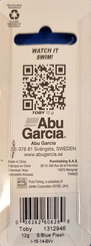 Abu Garcia - spinner Toby 12 gram - S/Blue Flash | bol