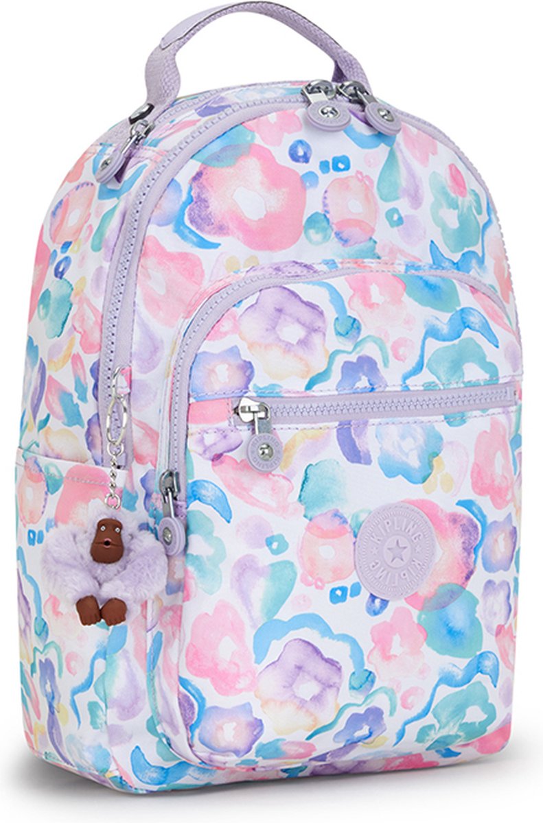 Kipling SEOUL S Rugzak, 14 Liter - Aqua Flowers | bol.com