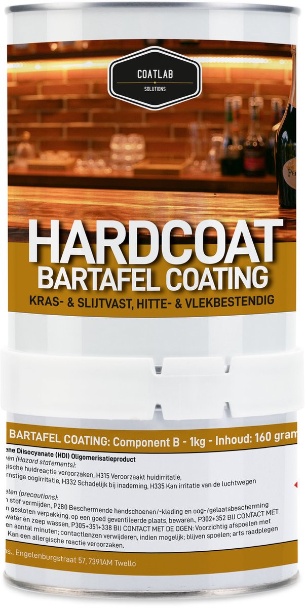 Hardcoat Bartafel Coating - Lak - Kras- en slijtvast - Hitte- en ...