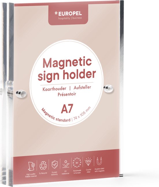 Kaarthouder Luxe Europel - Dubbelzijdige presentatie - A7 - 7,4 x 10,5 cm - Magnetisch | bol