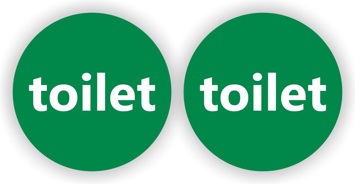 Tekst sticker TOILET set 2 stickers groen | bol.com