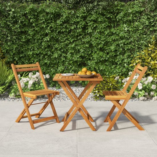 Furniture Limited - 3-delige Bistroset inklapbaar massief acaciahout ...