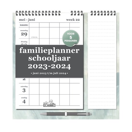 Familieplanner Schooljaar 2023-2024 Memo Rechts (30cm x 30cm) | bol