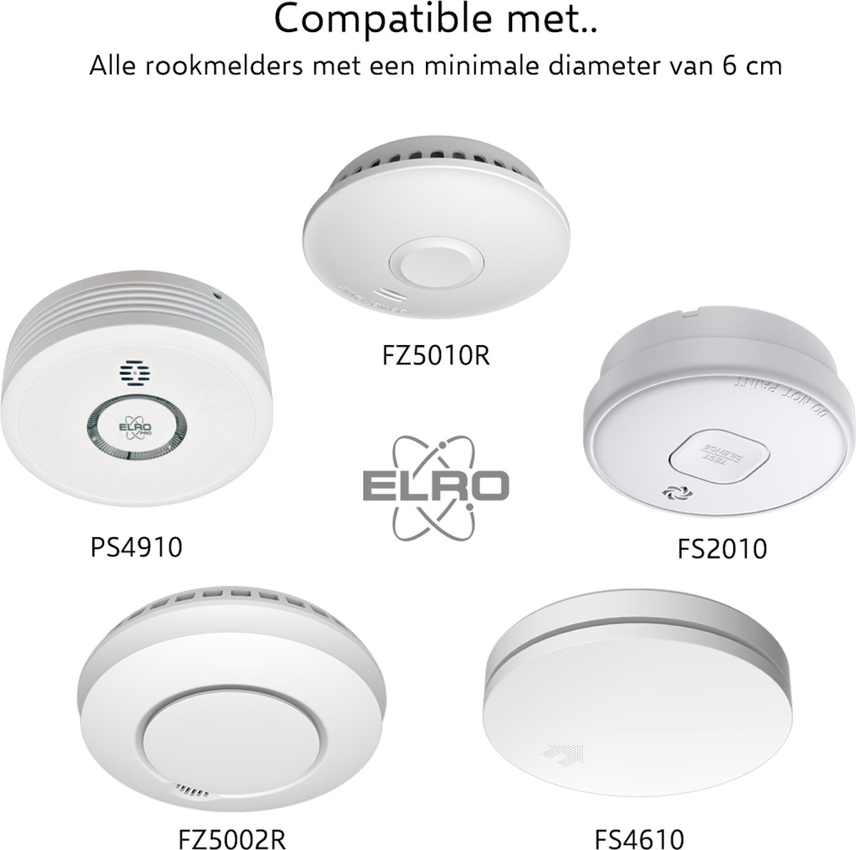ELRO FM7000 Rookmelder Magneet Bevestiging Kit - Ophang systeem - Eenvoudig monteren -... | bol.com