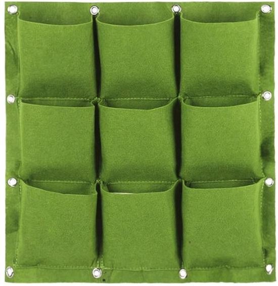 Verticale Tuin 9 Plantzakken 50cm x 50cm - Groen - Vilt - Muur ...