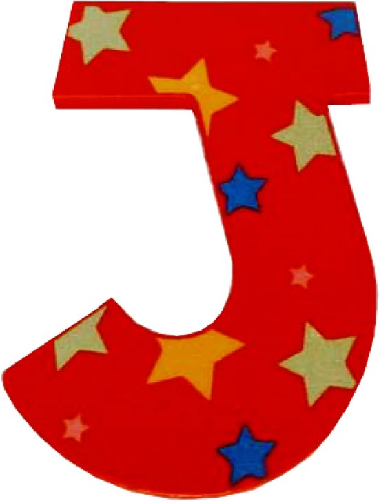 Decoratieletter - J - Hout - 7cm - Rood | bol