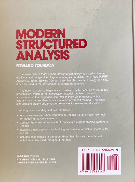 Modern Structured Analysis, Edward Yourdon | 9780135986240 | Boeken | bol
