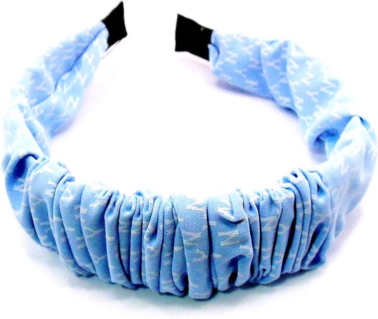 Diadeem lichtblauw met wit letter-patroon | bol