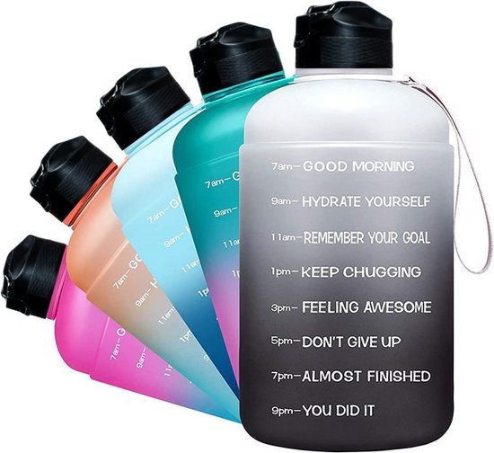 Quality Needz - Waterfles - 2 Liter - Drinkfles Met Rietje - Stevig ...