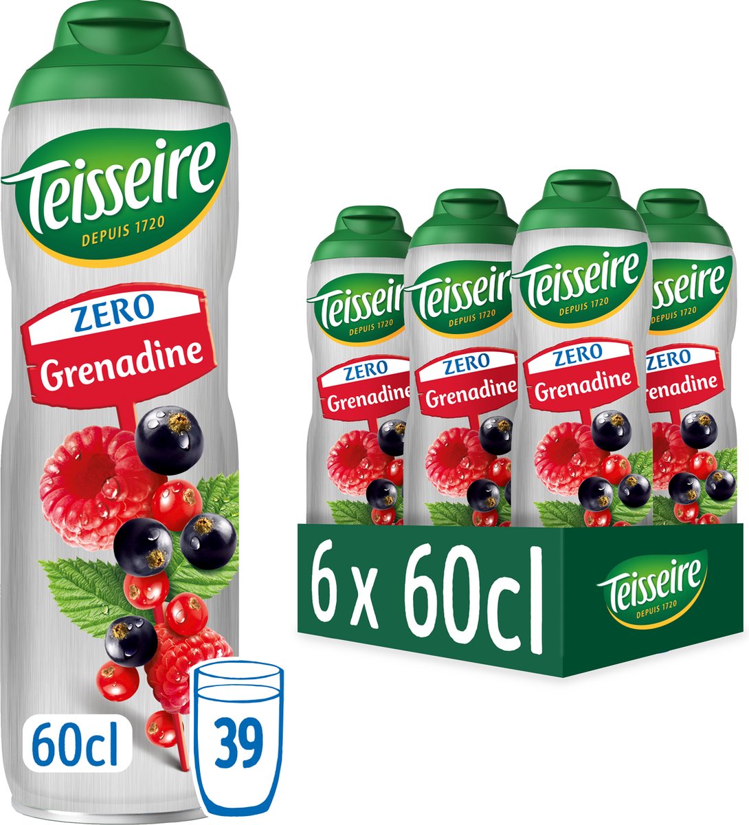 Teisseire Zero Suiker Grenadine Siroop, 6x60cl | bol.com