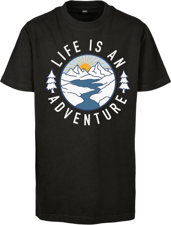 Mister Tee - Life Is An Adventure Kinder Tshirt - Kids 134/140 - Zwart ...
