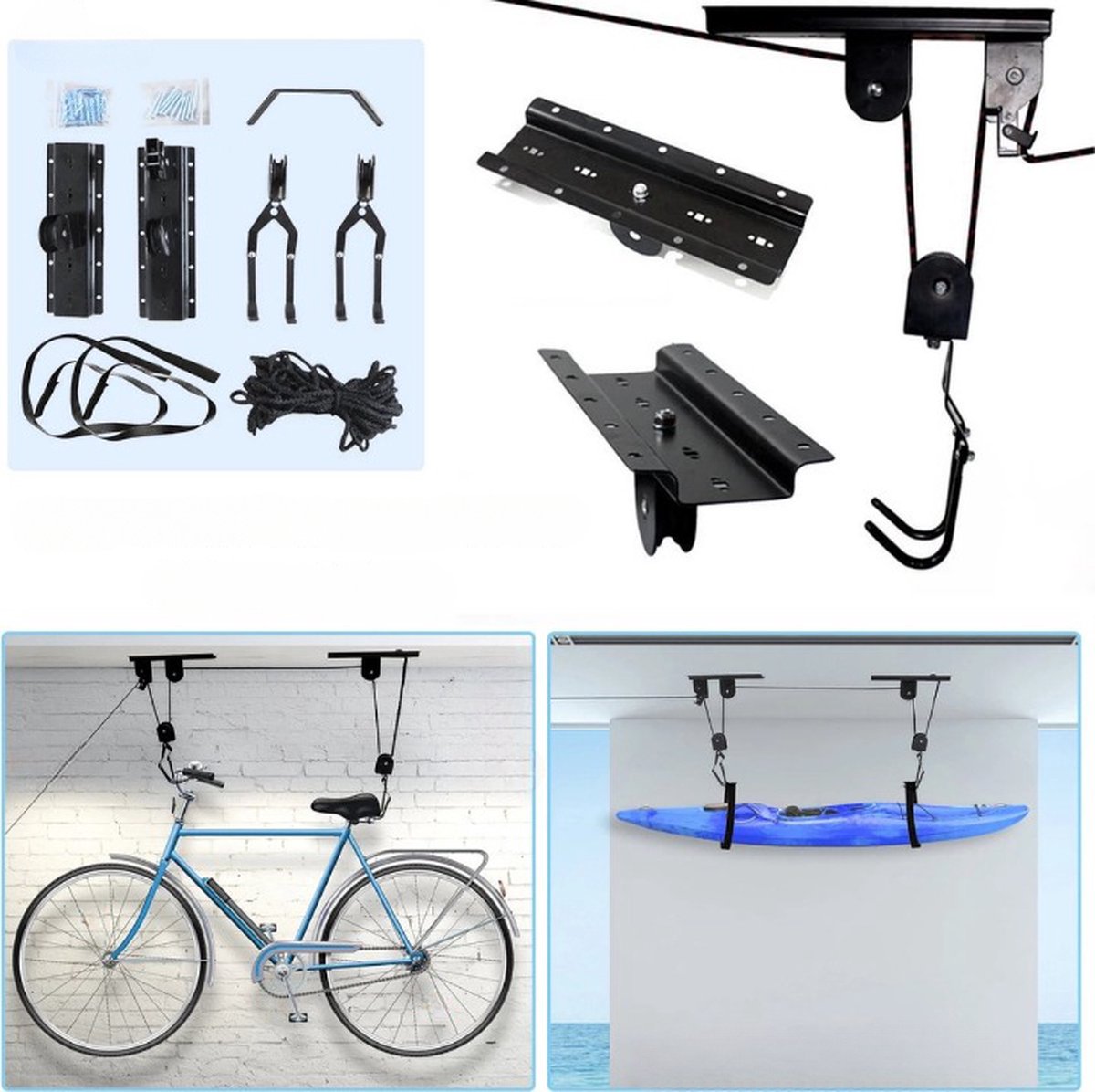 Fiets ophangsysteem - plafond fietsenstalling - fiets eenvoudig op te ...