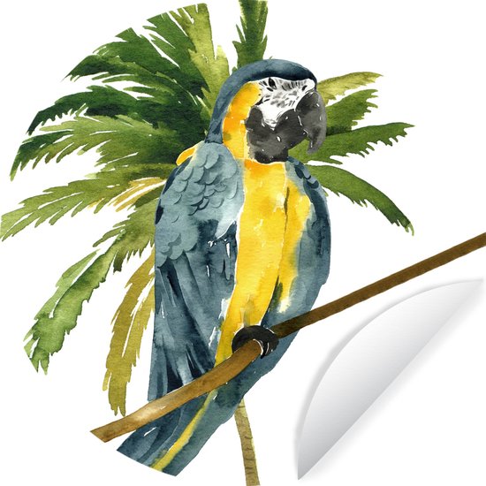 WallCircle - Muurstickers - Behangcirkel - Jungle - Papegaai - Tak - 100x100 cm -... | bol.com