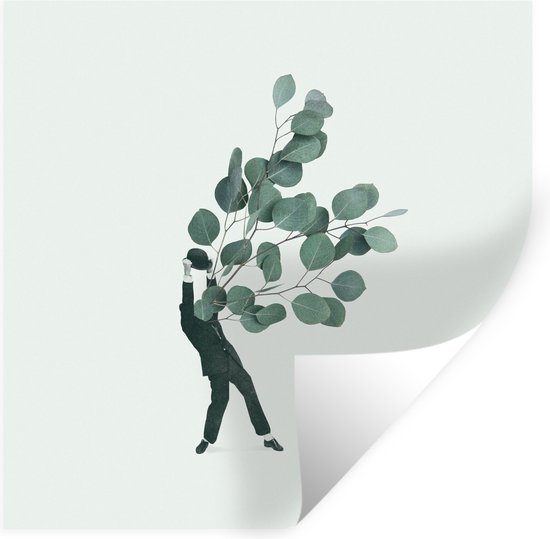 Muurstickers - Sticker Folie - Ballon - Man - Retro - 50x50 cm ...