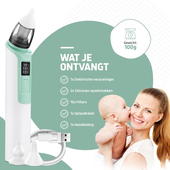 Hoy en Dia® Neusreiniger baby Snoetenpoetsers – Elektrische Neuszuiger ...