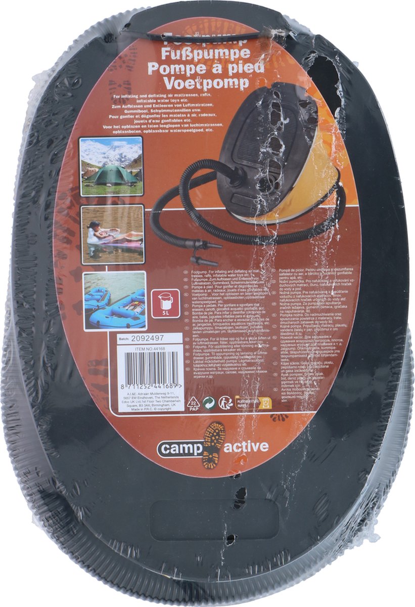Camp Active Voetpomp - 26,5 x 18 x 20 CM - 5 L - Compacte Luchtpomp | bol.com