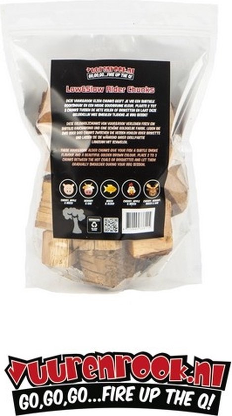 Vuur&Rook Low&Slow Alder Chunks 1,5 kg | bol