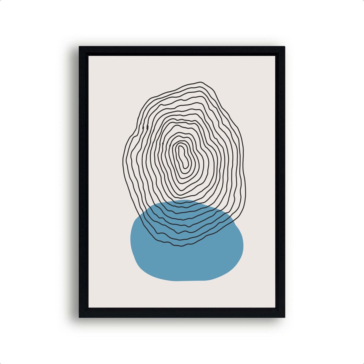 Schilderij Abstracte Lijnen Mist over Water - Kunst - Abstract Lijnen ...