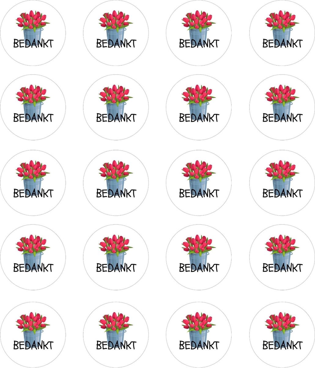 20 x Bedankt Stickers | Cadeaustickers Iemand Bedanken | Cadeautje ...