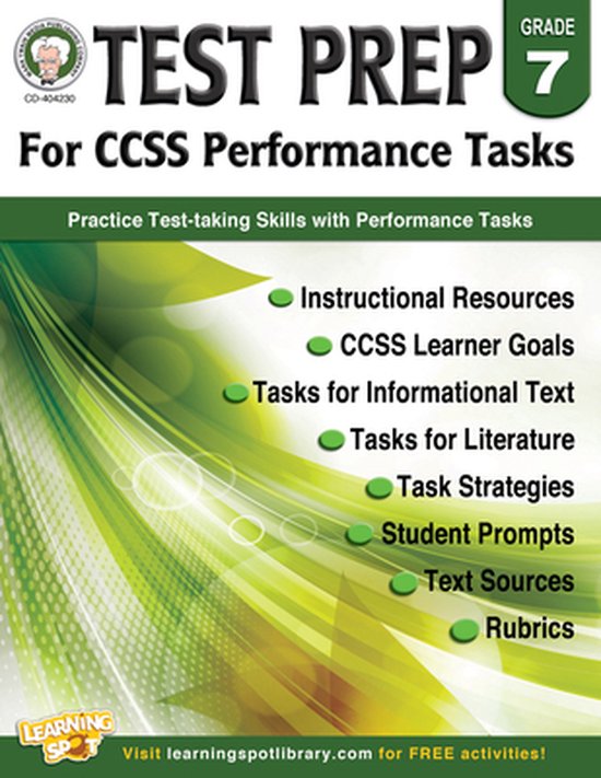 Test Prep for CCSS Performance Tasks, Grade 7 | 9781622235278 ...