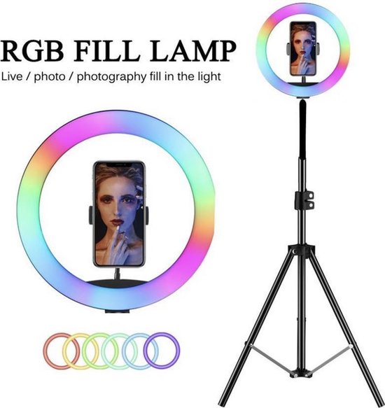 RGB LED Soft Ring Light 33Cm / 12Inch Inclusief Bluetooth ...