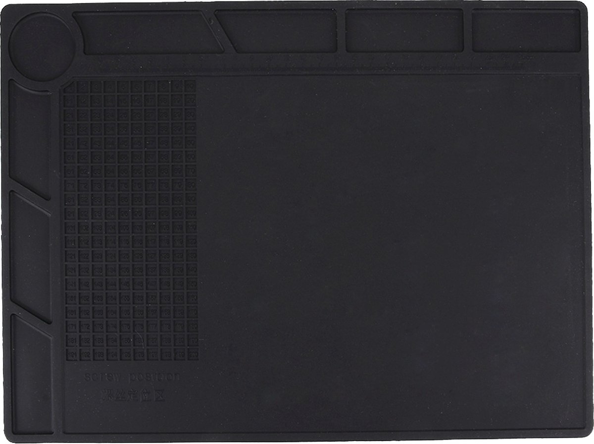 Repair Platform Silicone Mat with Screw Holes 35 X 25 CM - Zwart | bol.com