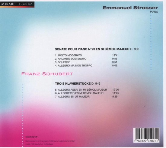Emmanuel Strosser - Sonate Pour Piano No 23 (CD), Emmanuel Strosser ...