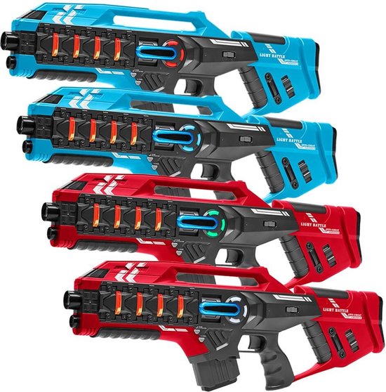 Light Battle Connect Lasergame set - 4x Mega Blaster Rood/Blauw ...