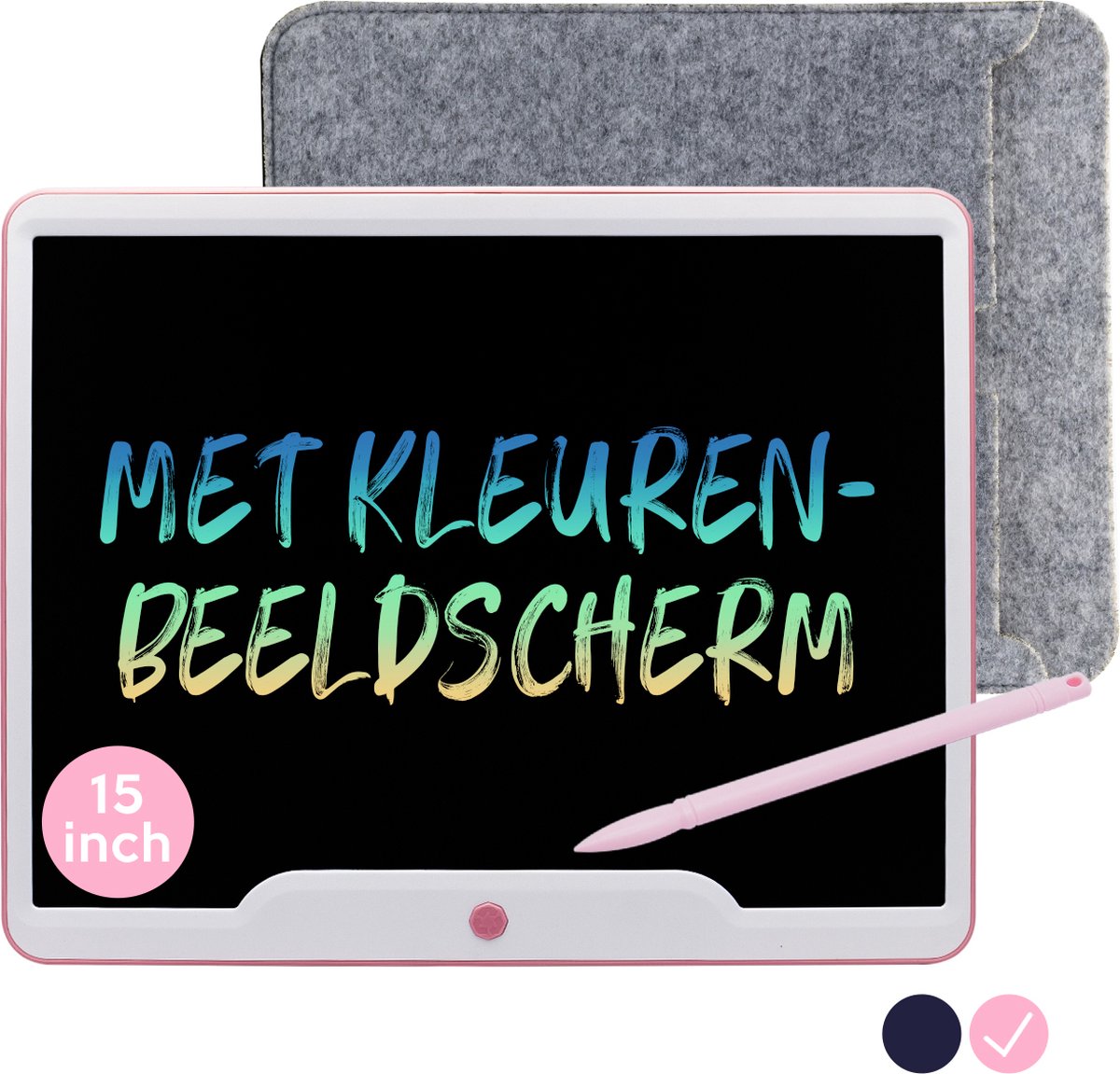 LCD Tekentablet Kinderen "Roze" 15 inch - Kleurenscherm ...