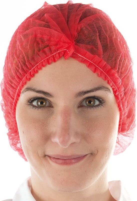 Hygonorm - wegwerp haarnetje - clip cap - rood - 100 stuks - haarnetjes ...