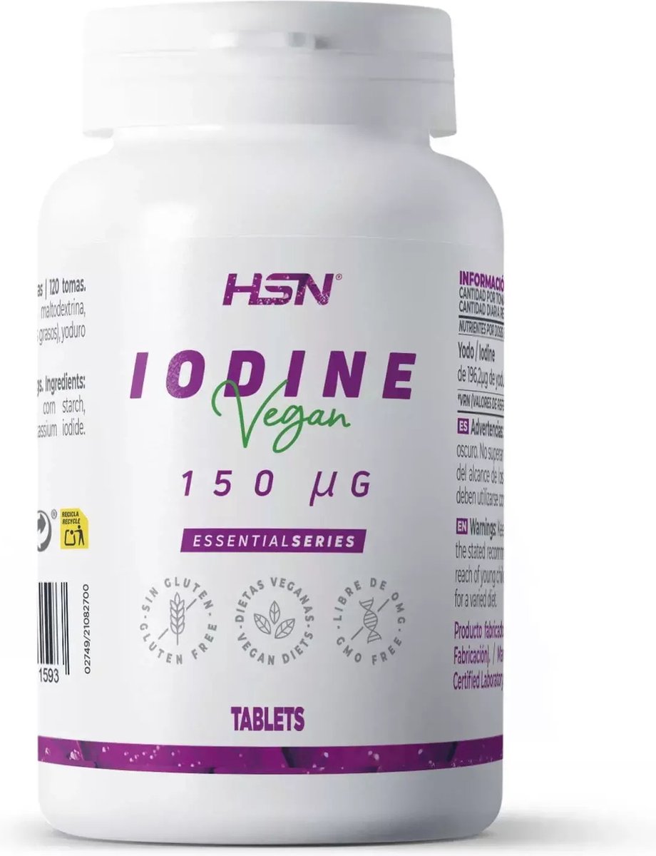 HSN iodine - Jodium tabletten - 120 stuks - Kaliumjodide - 150mcg ...