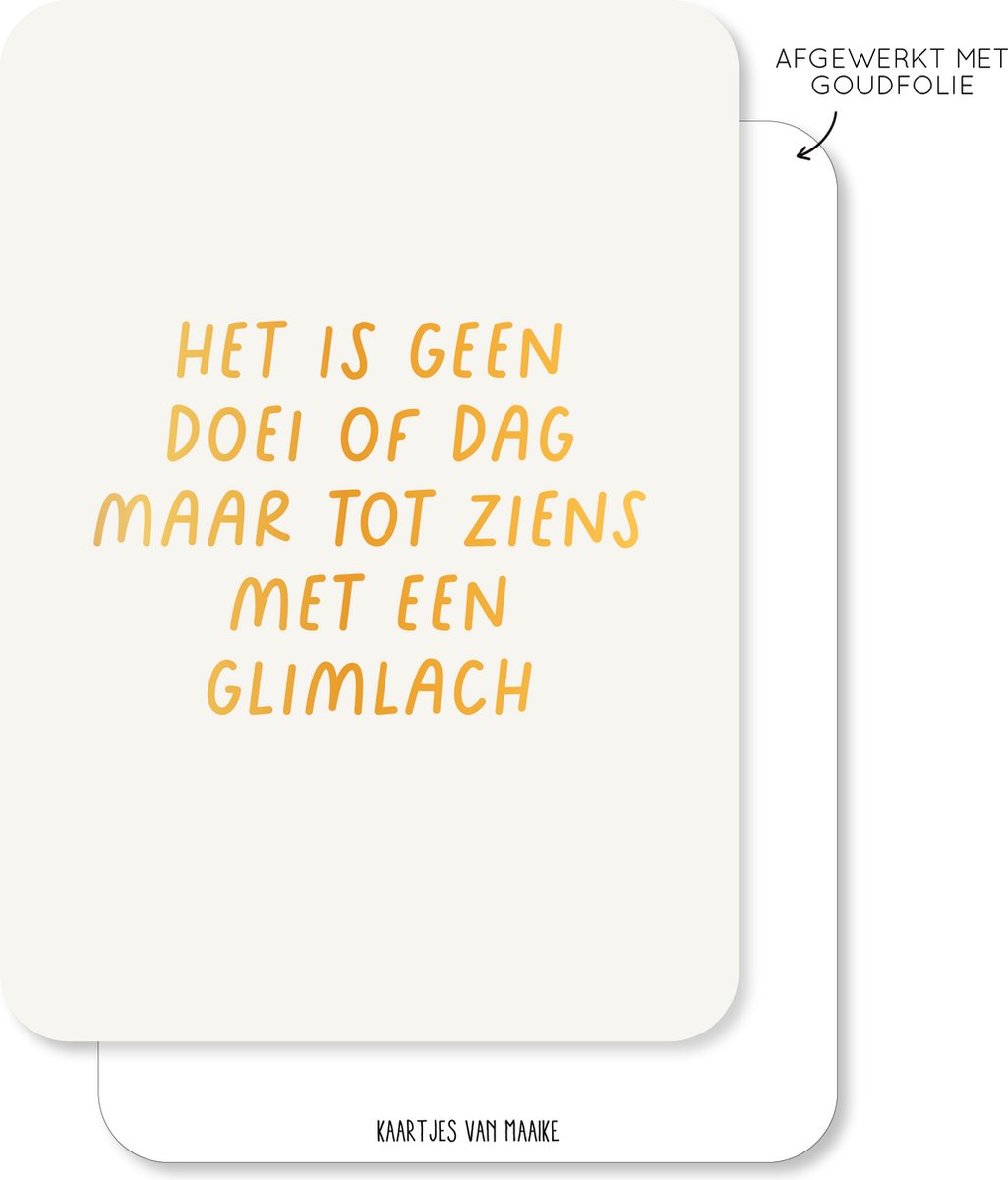 Kaart Doei of Dag - 10 stuks - A6 - Kaartenset - Afscheid collega kaart ...