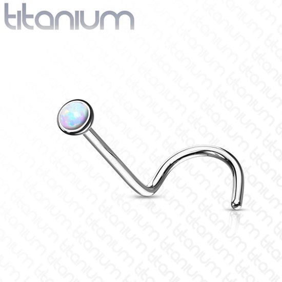 Neuspiercing titanium U-bocht opal 0.8x6x3 - wit - LMPiercings | bol