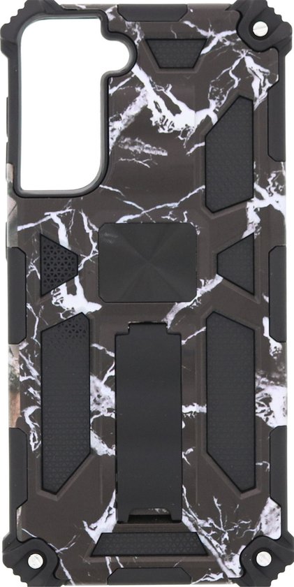 Samsung Galaxy S21 Hoesje - Rugged Extreme Backcover Marmer Camouflage met Kickstand -... | bol.com