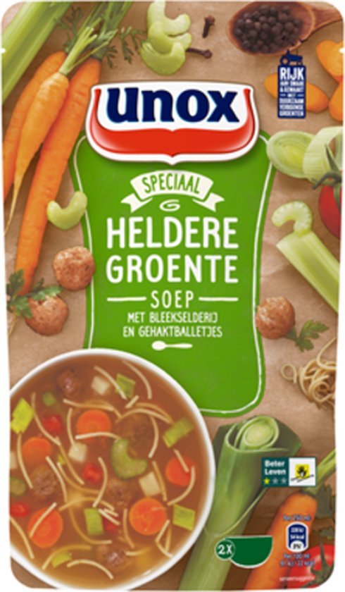 Unox Heldere groente soep - 4x 570ml | bol