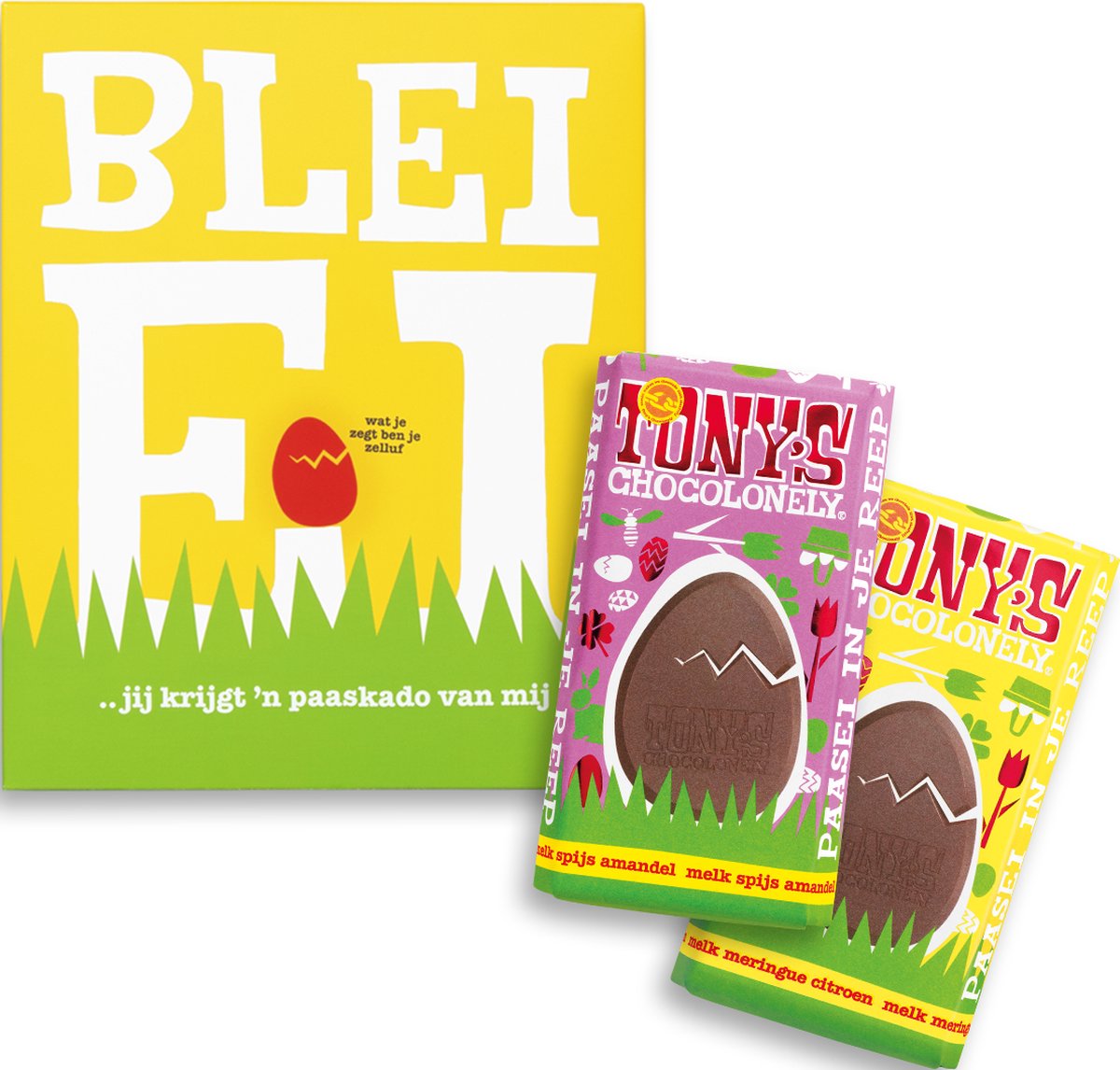Tony's Chocolonely Pasen Chocolade Geschenkset Blei Ei - Melkchocolade ...