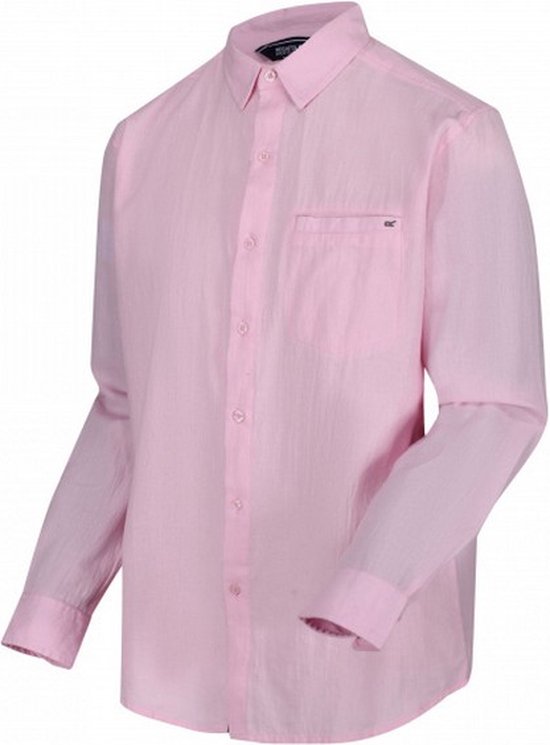 overhemd heren katoen/linnen lichtroze maat XL | bol.com