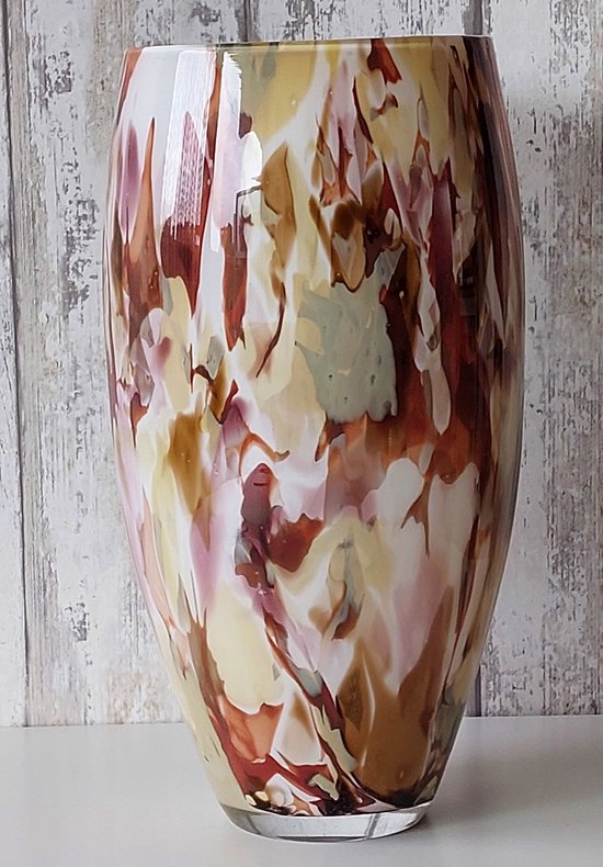 Vaas - Fidrio Earth - model Oval - glazen vaas - decoratie woonkamer ...