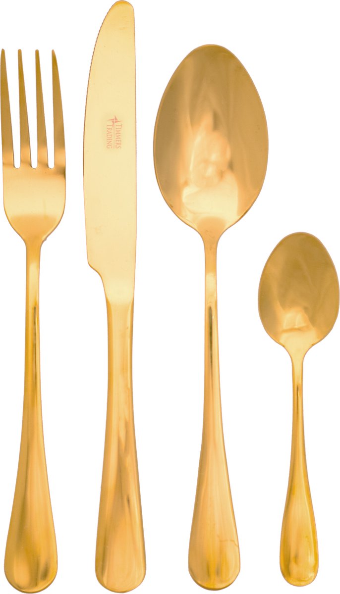 Timmers Trading Bestekset 6 persoons - Gouden bestek - Bestekset goud ...