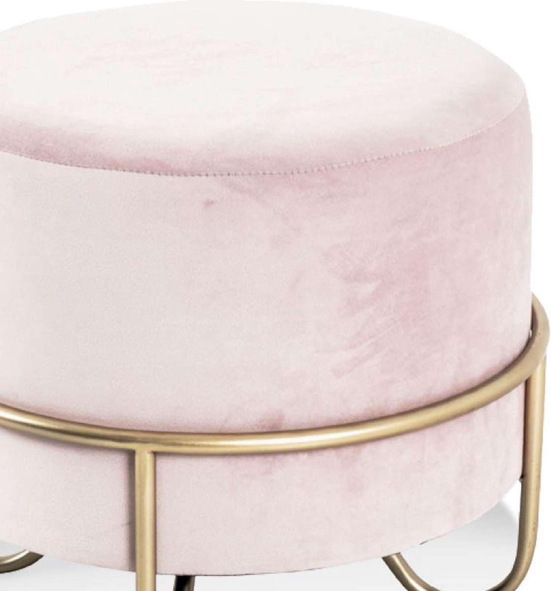 Poef rond Fluweel creme - Hocker - Poef creme - Voetenbankje - Ronde ...