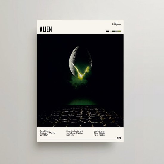 Alien Poster - Minimalist Movie Poster A3 - Alien 1979 Movie Poster ...